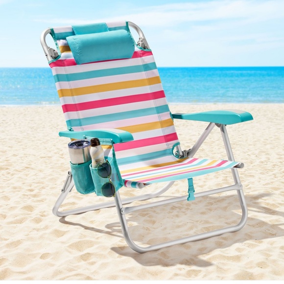 Accents | Beach Chair 5 Position Lay Flat With Storagecooler Bag | Poshmark